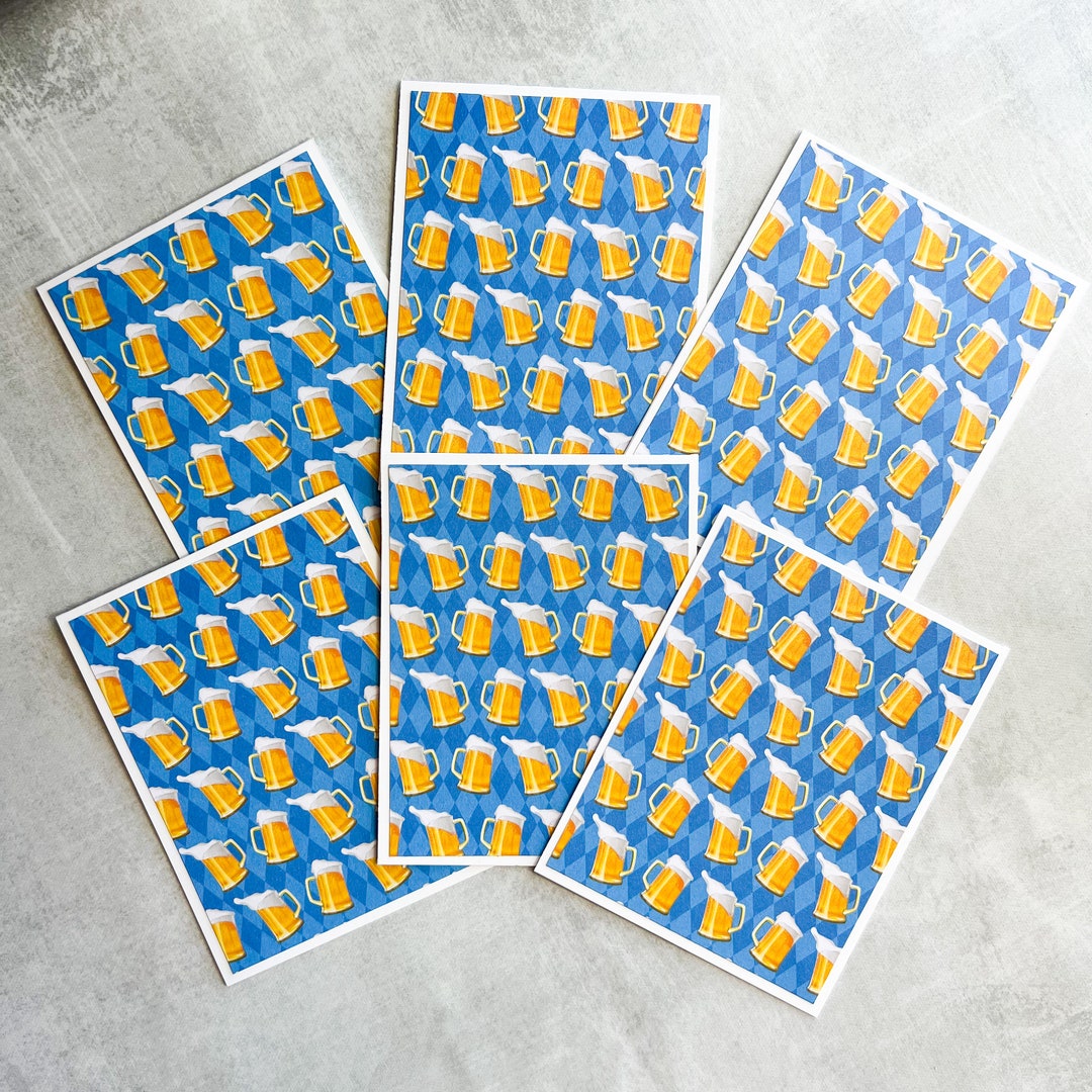 Set of 6 Handmade Oktoberfest Beer Cards! Card Set With Envelopes. Fun ...