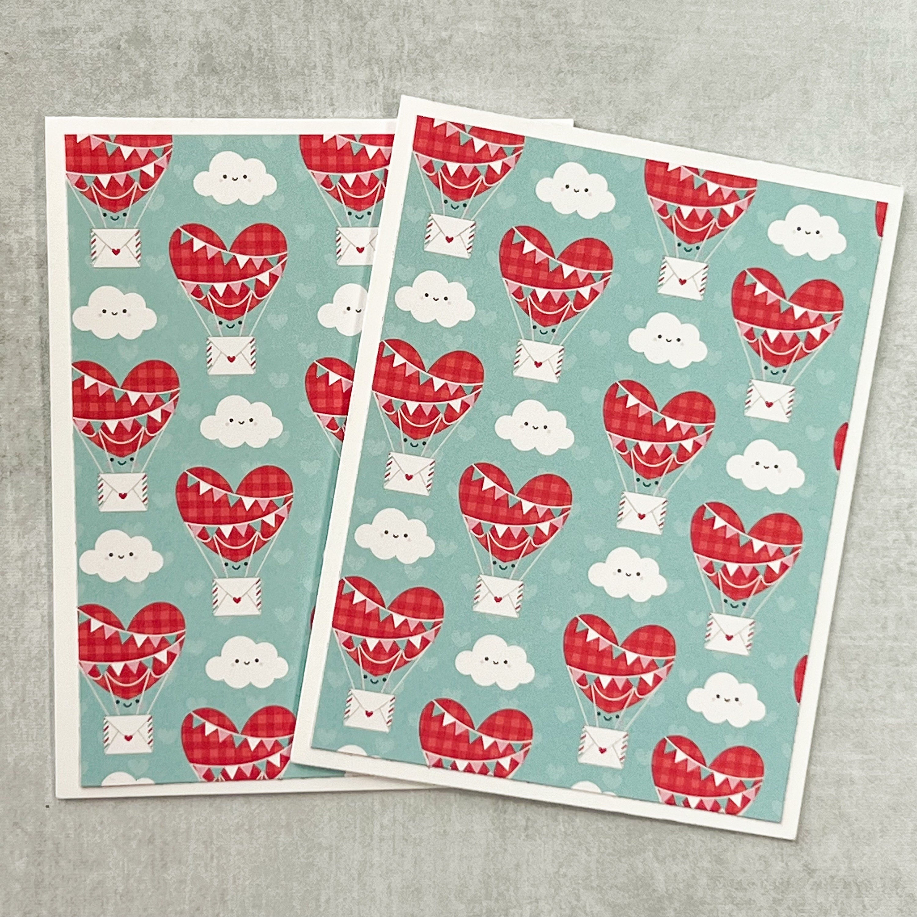 Set of SIX Adorable Hot Air Balloon Cards for All Ages! Valentines.each ...