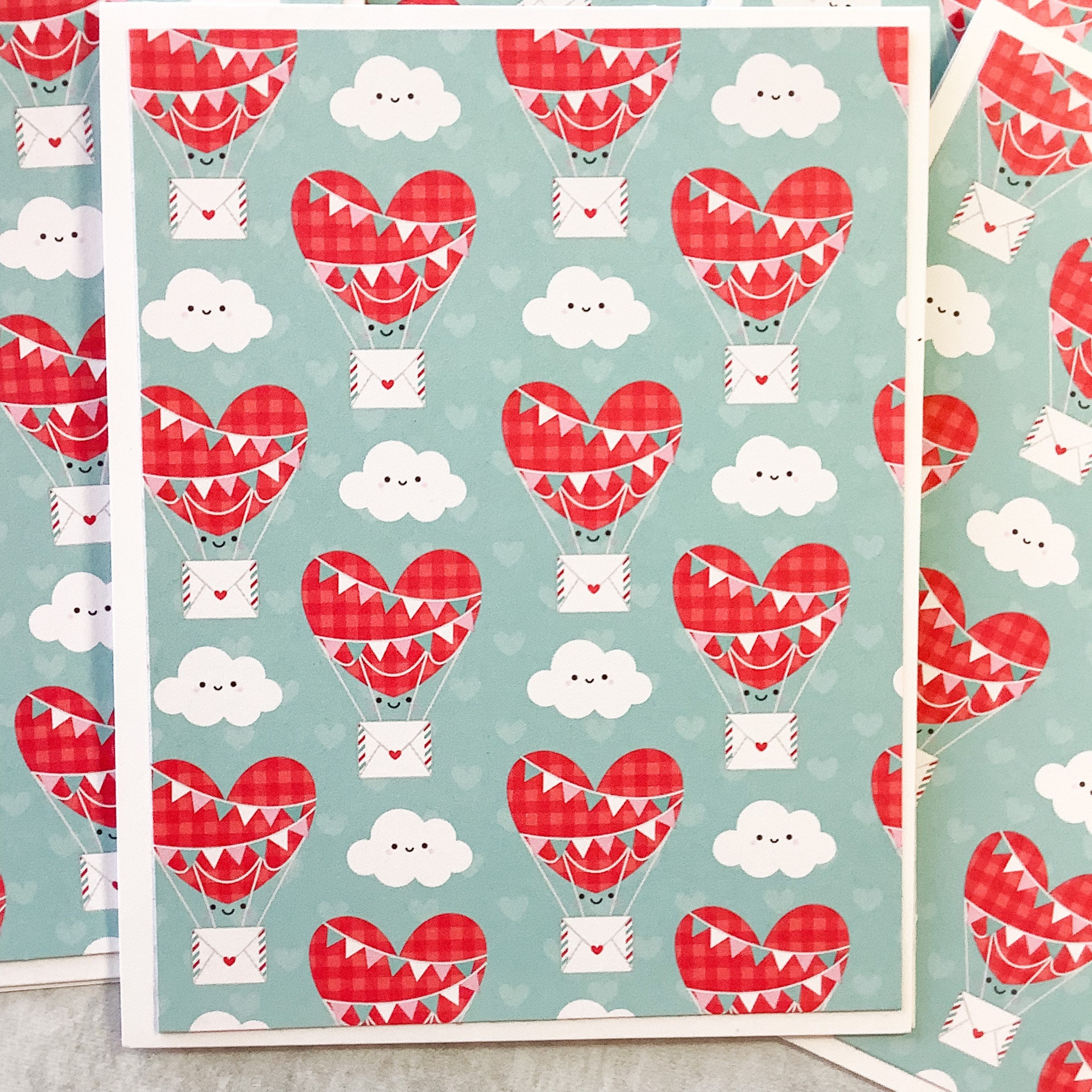 Set of SIX Adorable Hot Air Balloon Cards for All Ages! Valentines.each ...