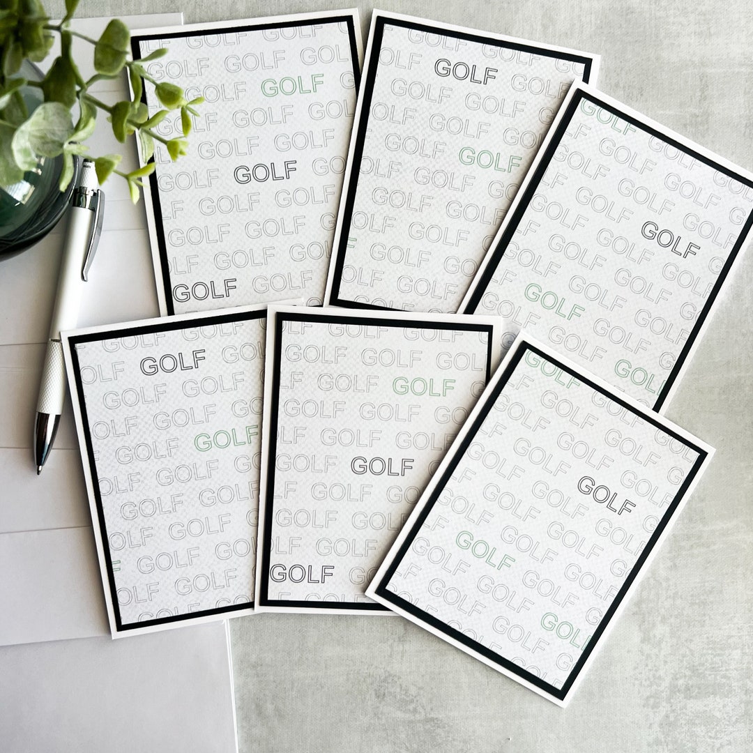 HANDMADE Golf Card Set of Golf Cards Golf Card for Friends Boxed Card ...