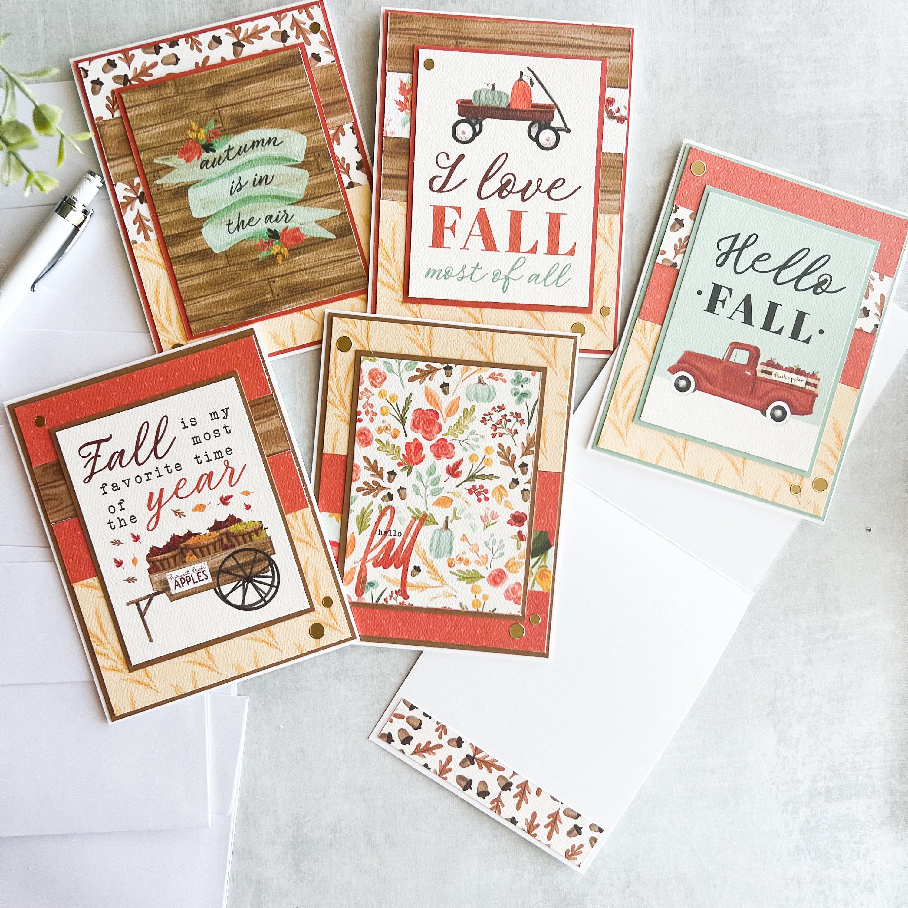 SIX Thanksgiving Cards for Autumn Friendsgiving Cards for Fall Hostess ...