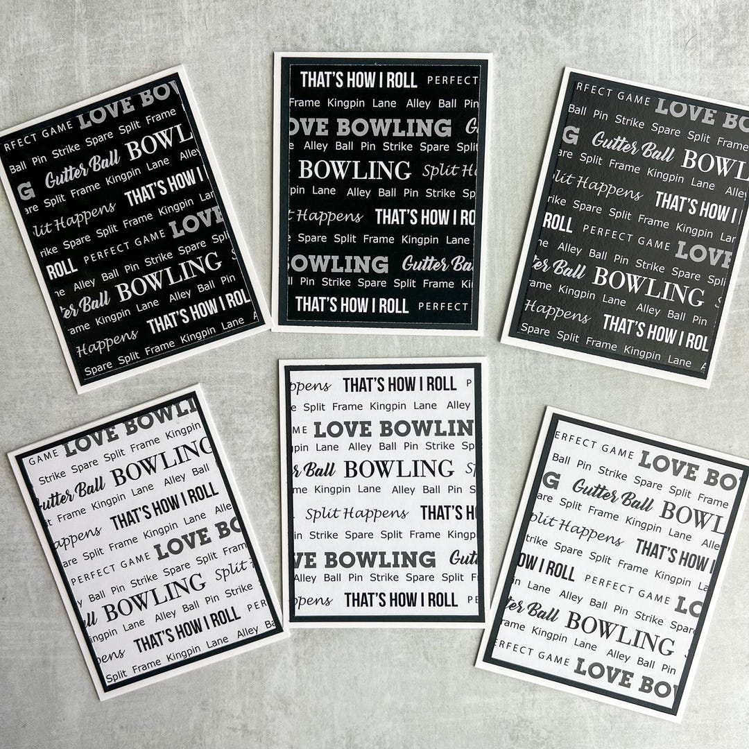 HANDMADE Bowling Card Set of Bowler Cards for Team Boxed Card Set for ...