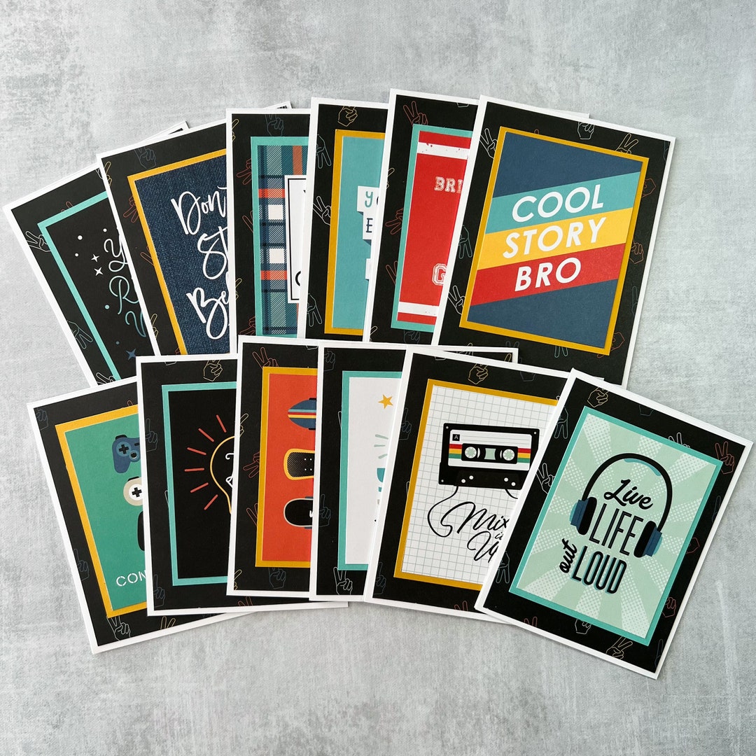Set of 10 Retro 1980s Handmade Note Cards — ** Cassette Tape, Nintendo ...