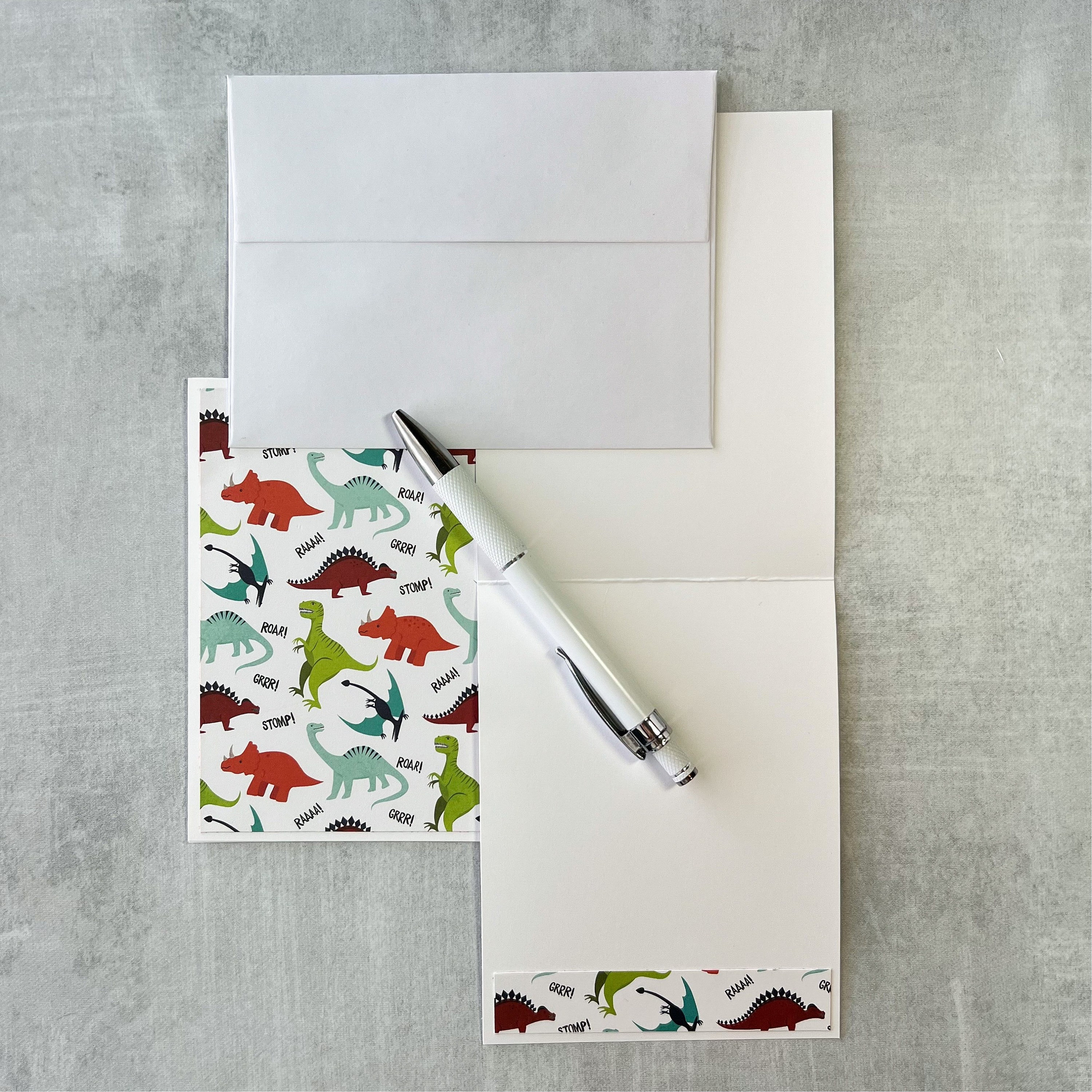 Set of 6 Dinosaur Cards — ** T- Rex Card, Brontosaurus Card ...