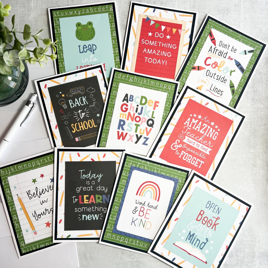 Set of Ten Fun School Cards for All Ages! Student Cards, Teacher ...