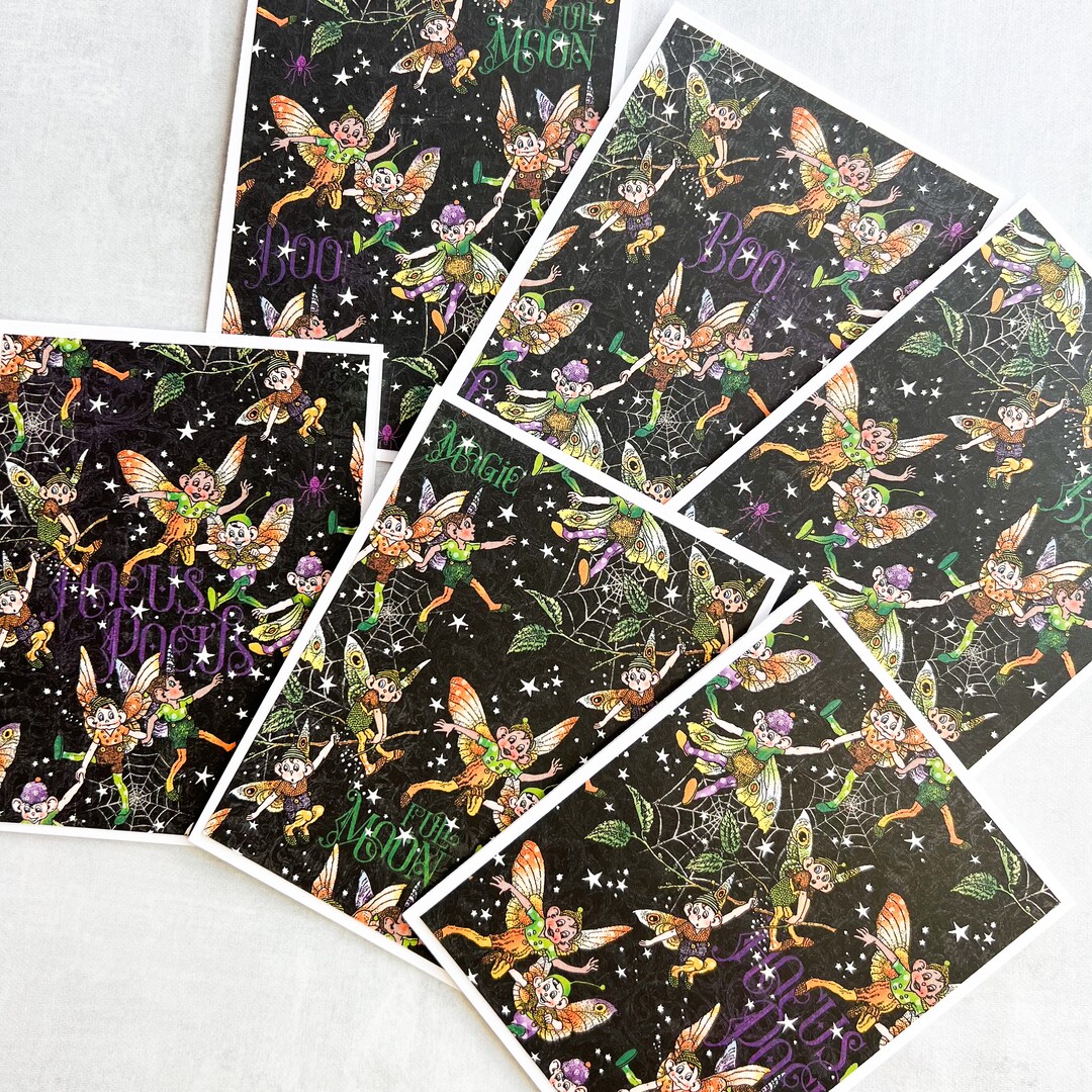 Set of 6 Handmade, Adorable Fairy Halloween Note Cards! Whimsical ...