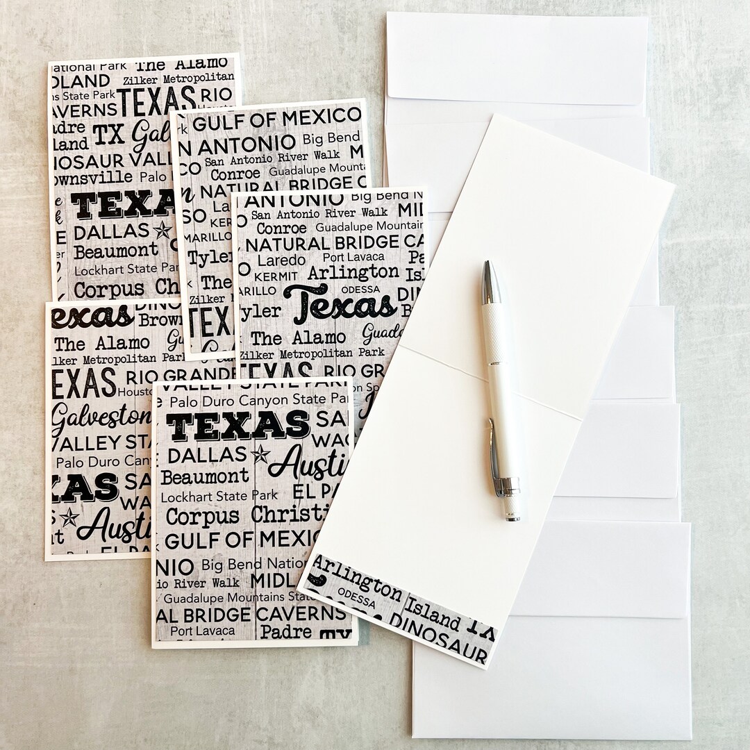 Handmade Texas Note Card Set of 6 Texas Hostess Gift Set Texas Gift for ...
