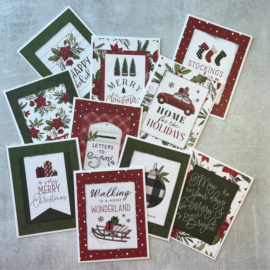 Christmas Card Set of 10 Christmas Cards Farmhouse Card for Friends ...