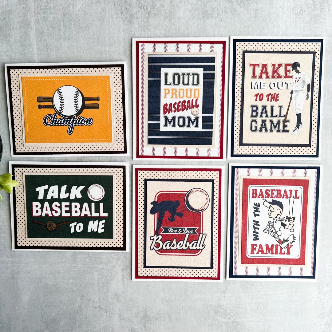 Baseball Card Set of SIX Baseball Cards Baseball Card for Friend Boxed ...