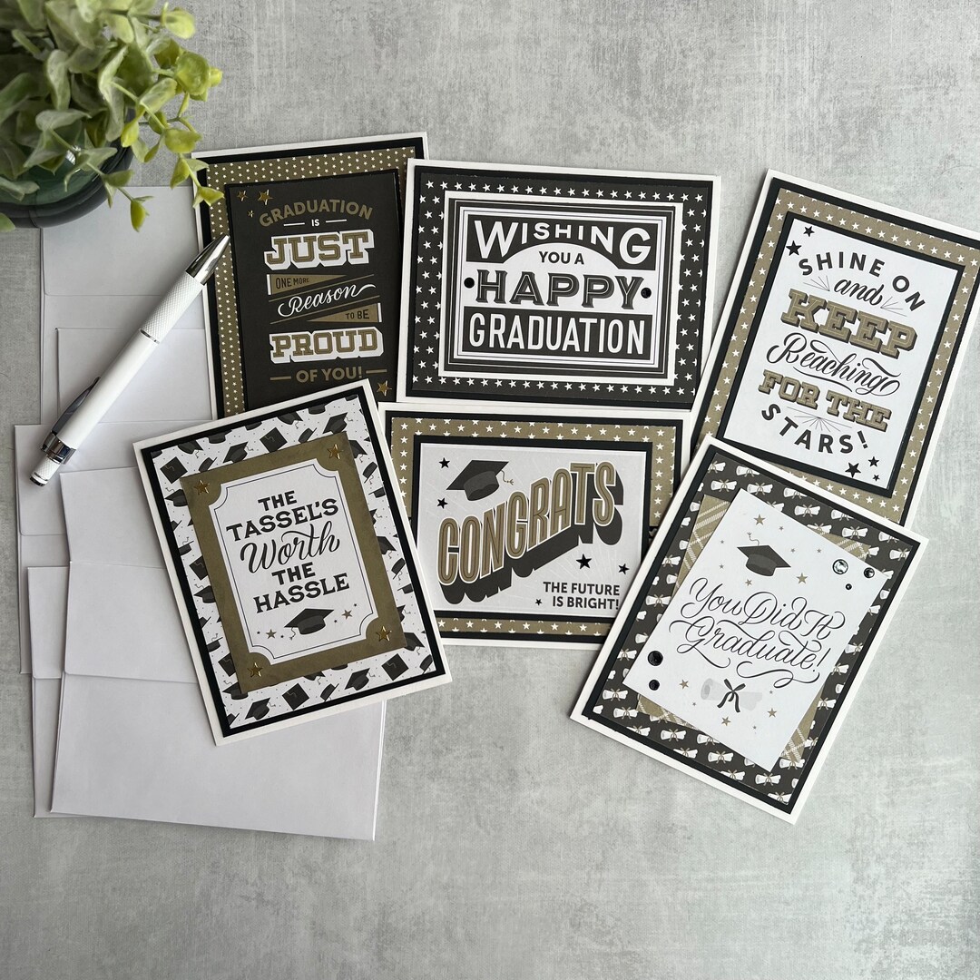 Set of SIX Graduation Note Cards for All Ages! High School Graduation ...