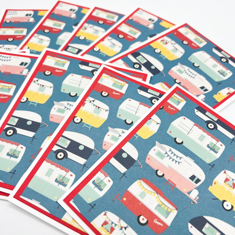 Set of 10 Handmade, Adorable Retro RV Camper Cards! Trailer Camp Life ...