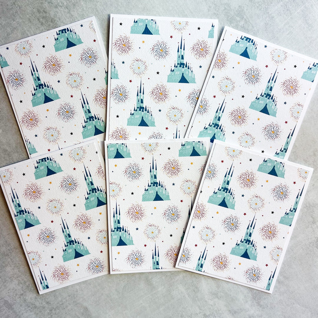 Set of Six Handmade Disney Cards Disneyland Cards, Disneyworld Vacation ...