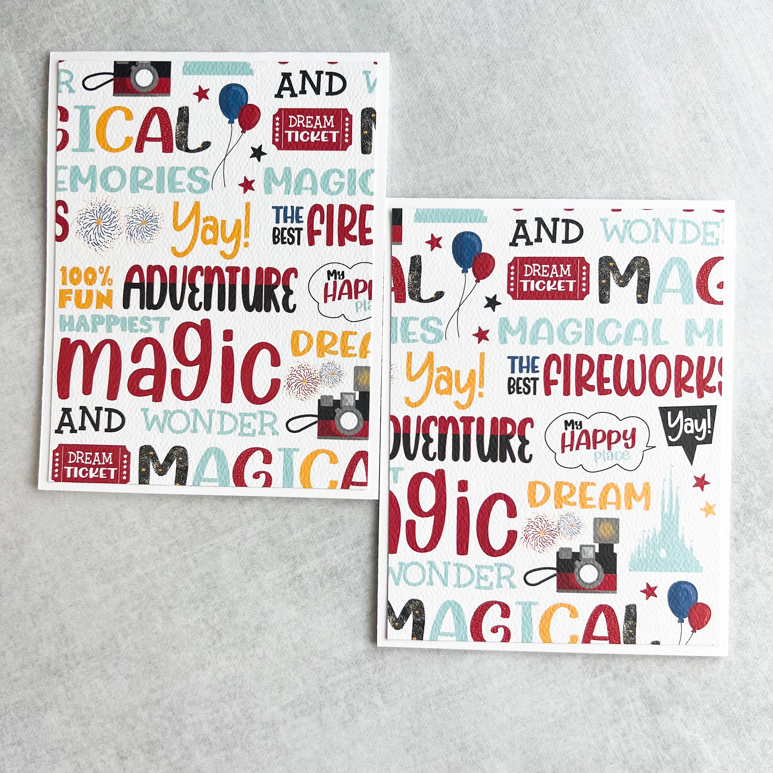Set of Six Handmade Disney Cards Disneyland Cards, Disneyworld Vacation ...