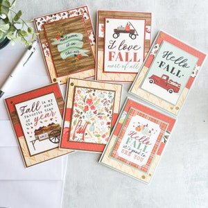 SIX Thanksgiving Cards for Autumn Friendsgiving Cards for Fall Hostess ...