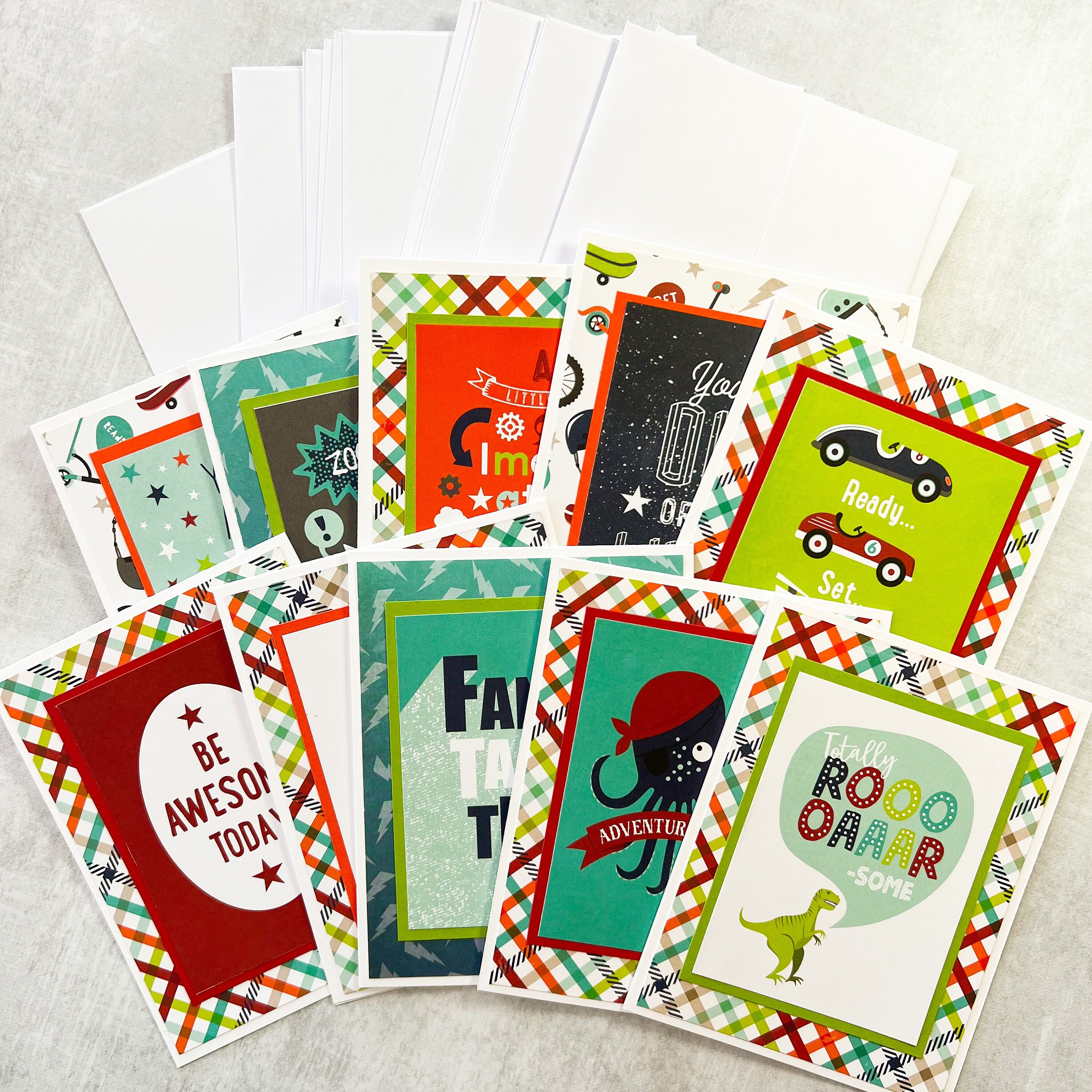 Set of 10 Race Car Cards for Kids Dinosaur Cards Skateboard Cards ...