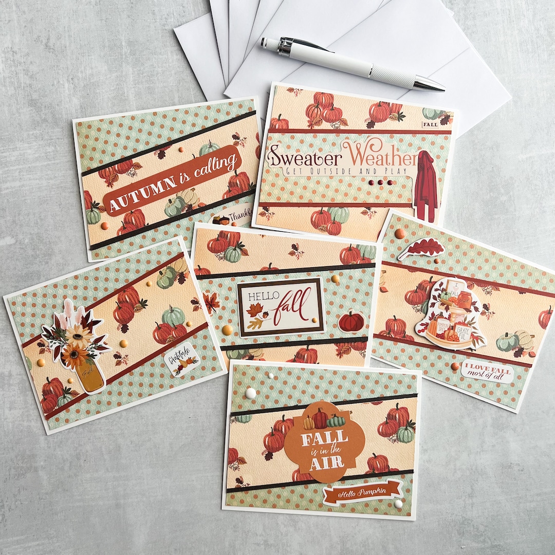 Handmade Fall Note Cards Autumn Greeting Cards Fall Thank - Etsy