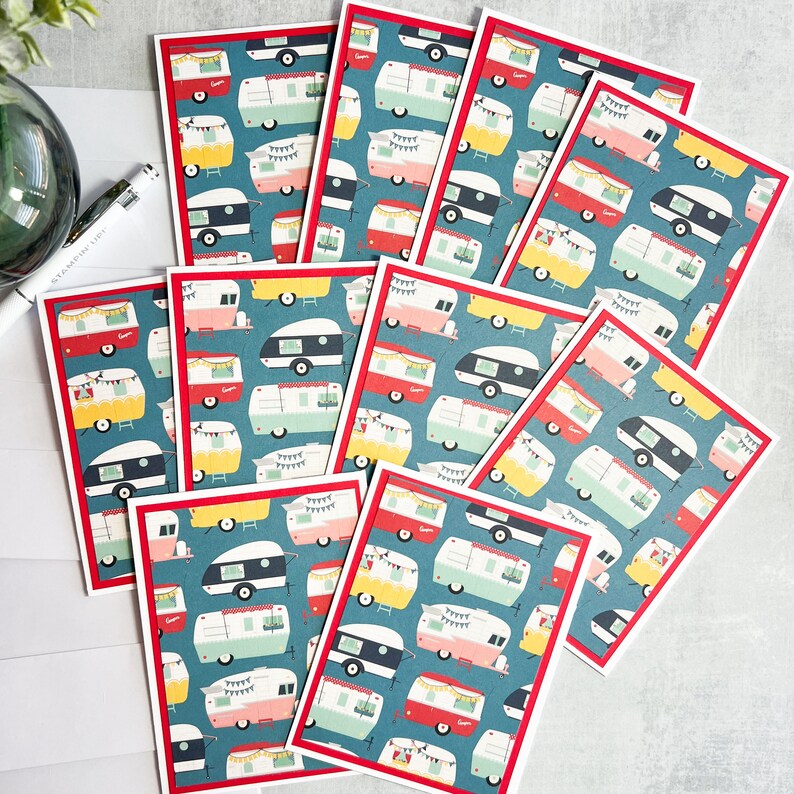 Set of 10 Handmade, Adorable Retro RV Camper Cards! Trailer Camp Life ...