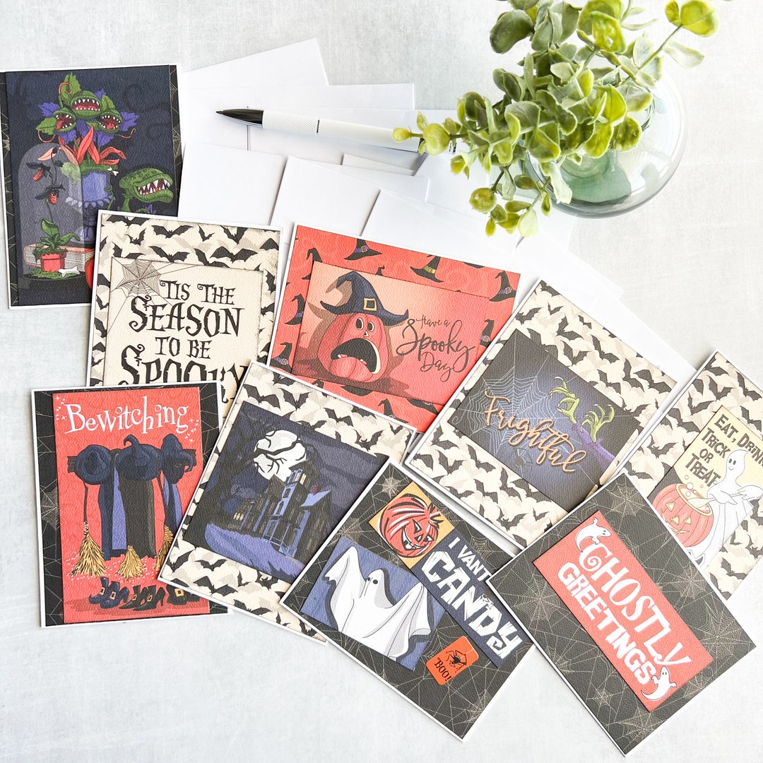 Set of 7 Handmade, Adorable Halloween Cards for Kids or Adults ...