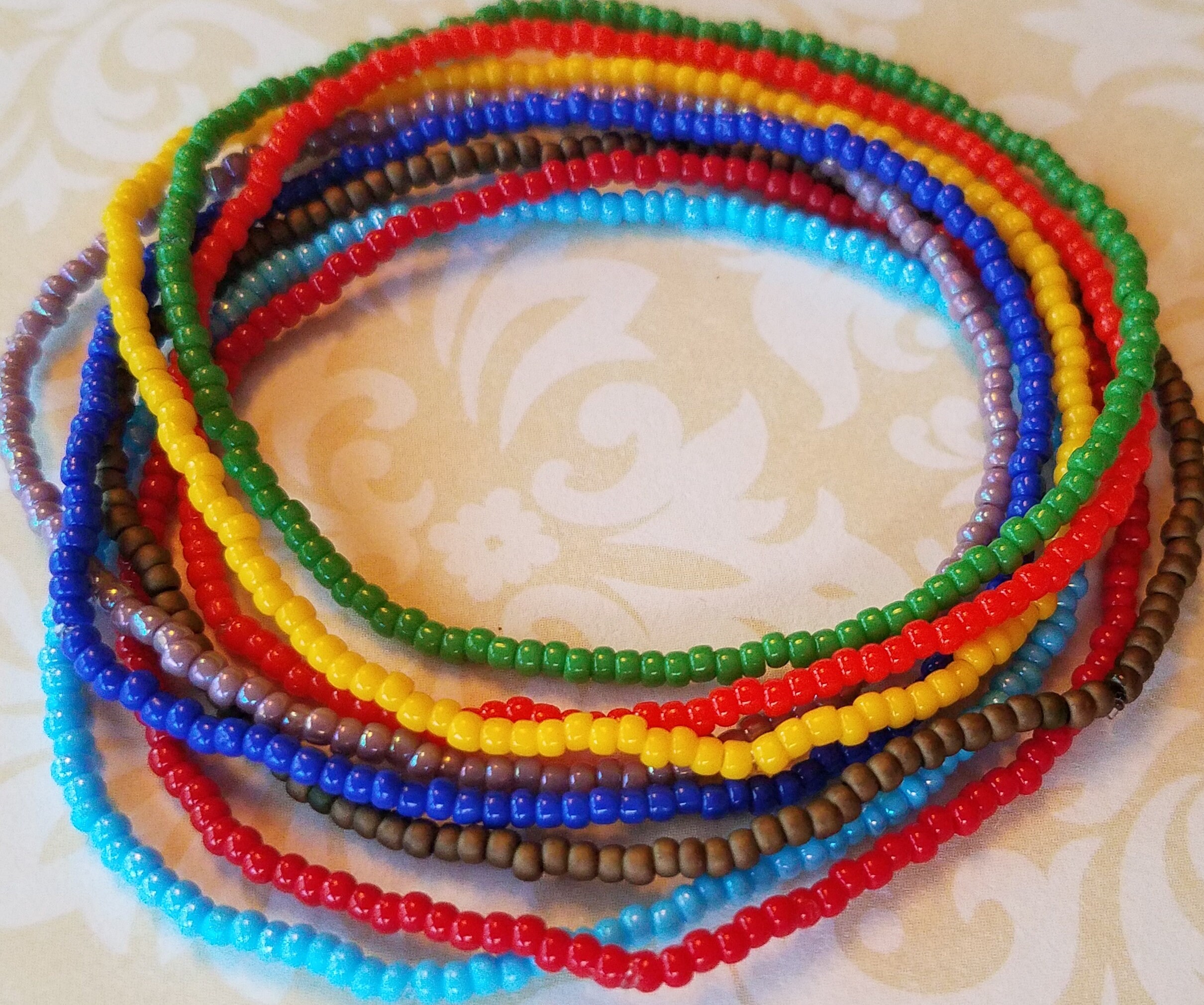 Rainbow Color Seed Bead Bracelet Beaded Bracelet Stretch | Etsy