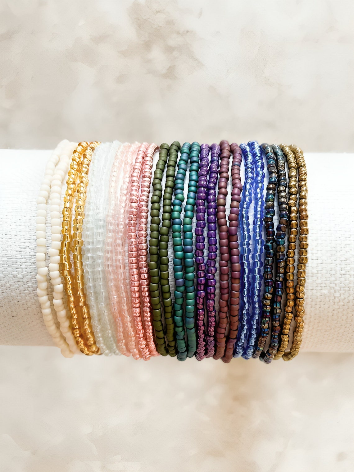 Single Strand Seed Bead Bracelet, Seed Bead Choker, Seed Bead Anklet ...