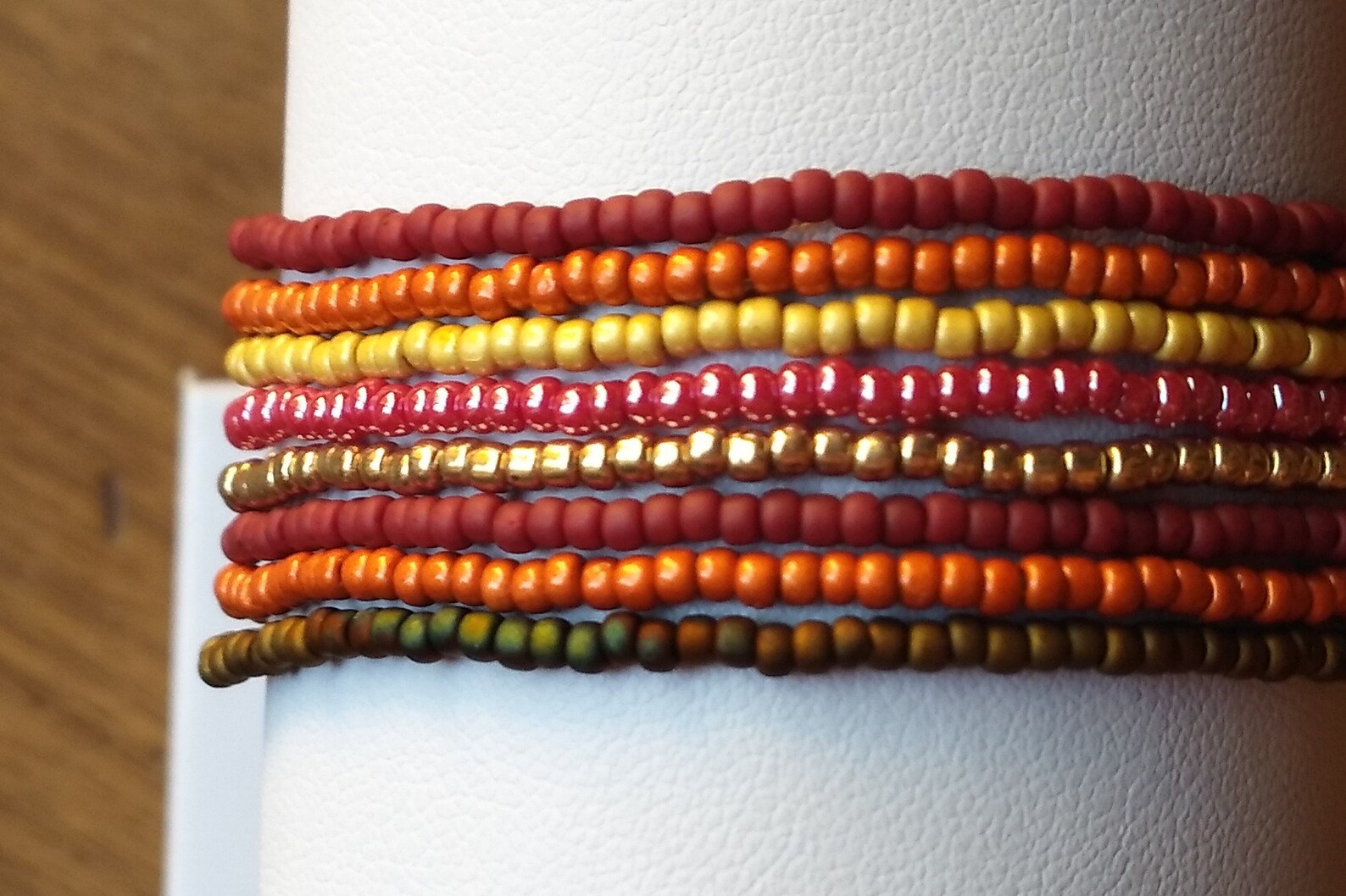 Fall Color Seed Bead Bracelet Beaded Bracelet Stretch | Etsy