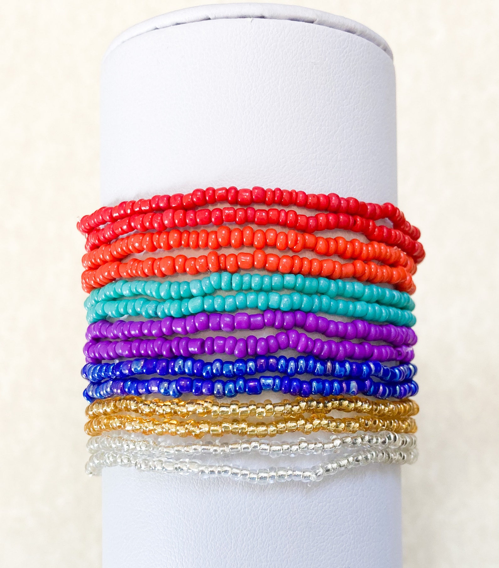 Single Strand Seed Bead Bracelet, Seed Bead Choker, Seed Bead Anklet ...