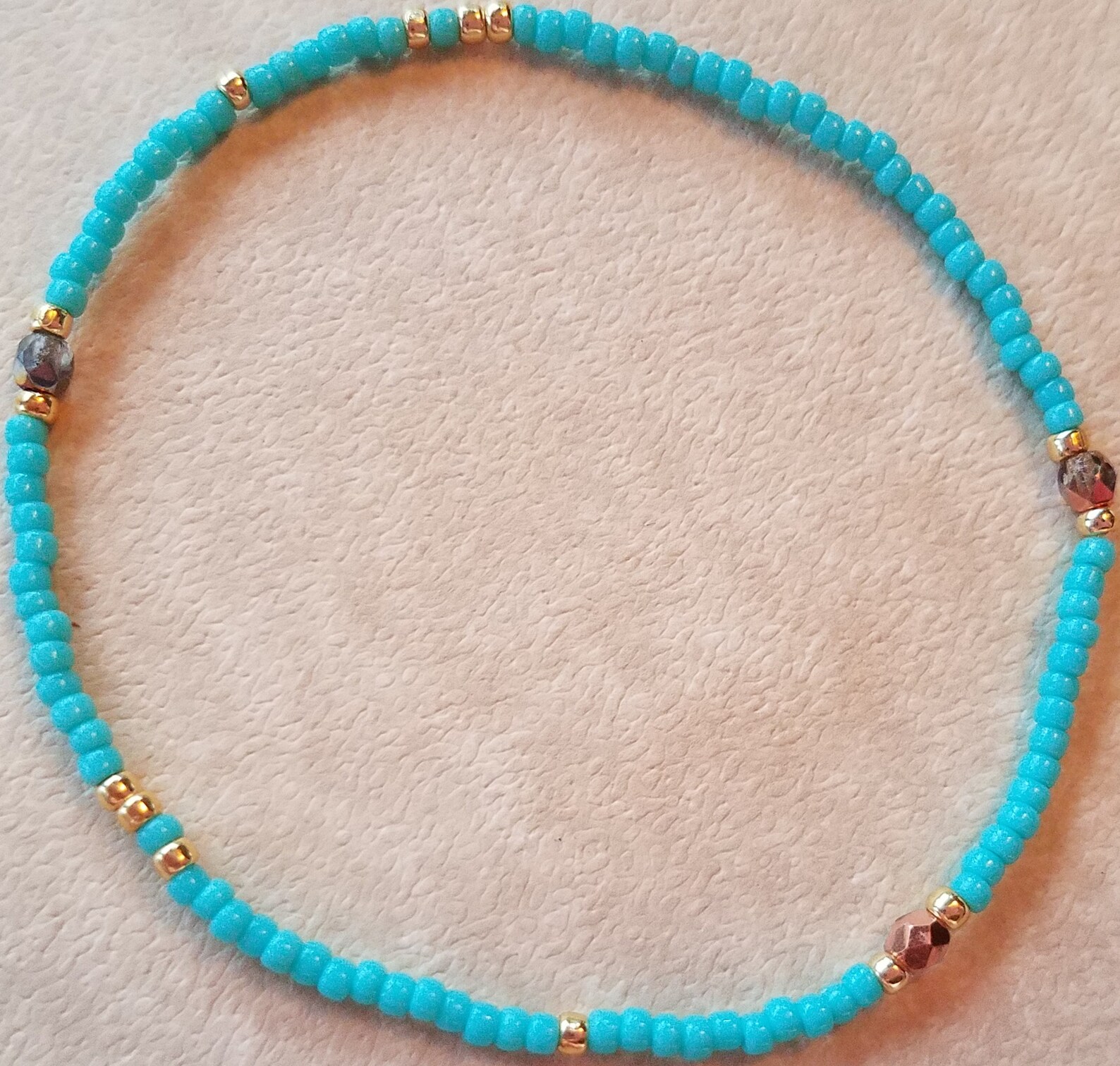 Turquoise seed bead bracelet beaded bracelet stretch | Etsy