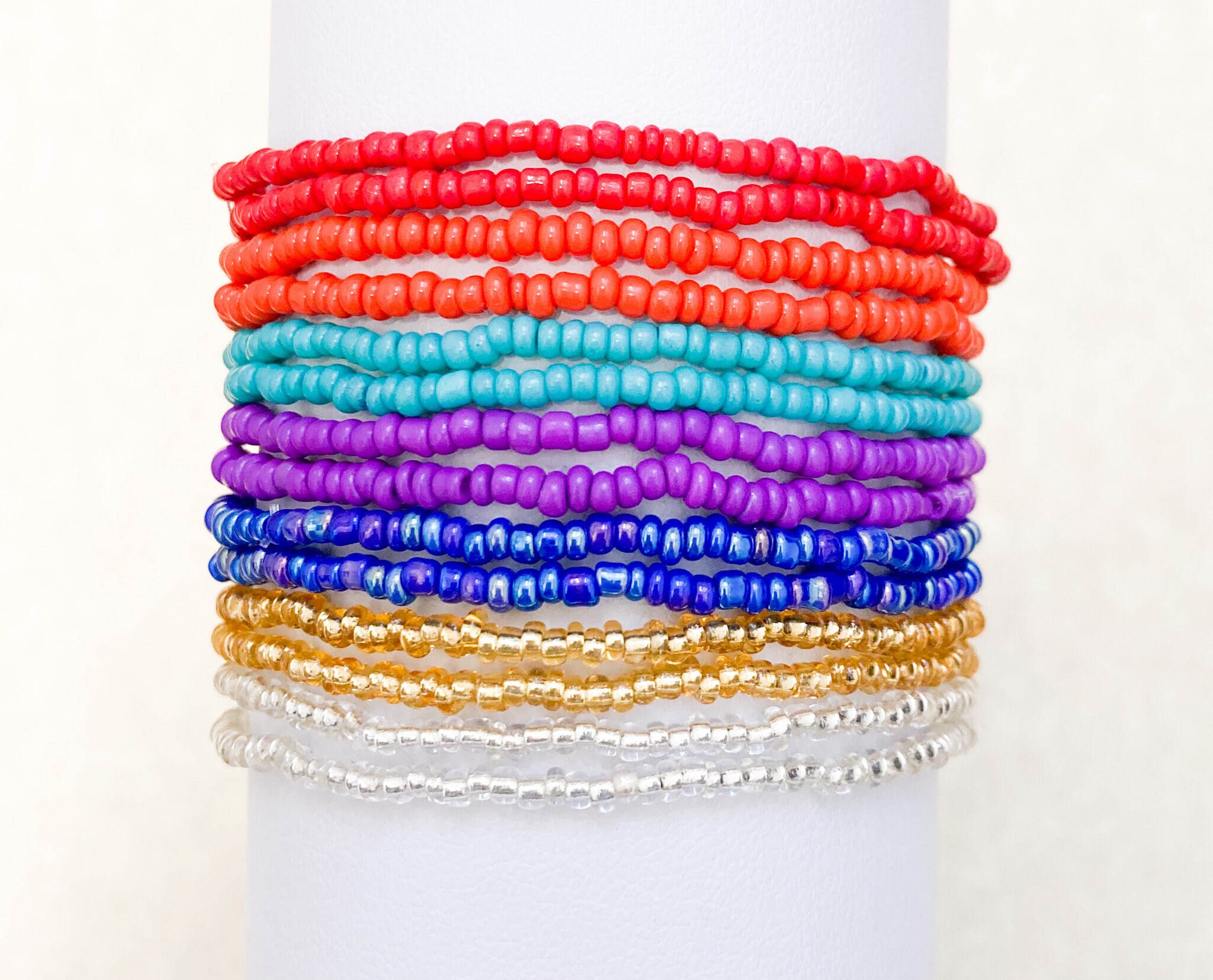 Single Strand Seed Bead Bracelet, Seed Bead Choker, Seed Bead Anklet ...