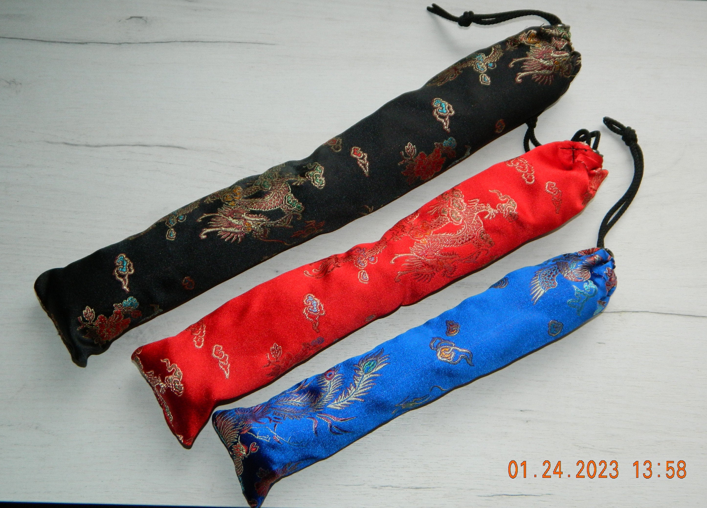 Satin Tai Chi Ban Storage Bag – Handmade Dragon Rod Case - Etsy