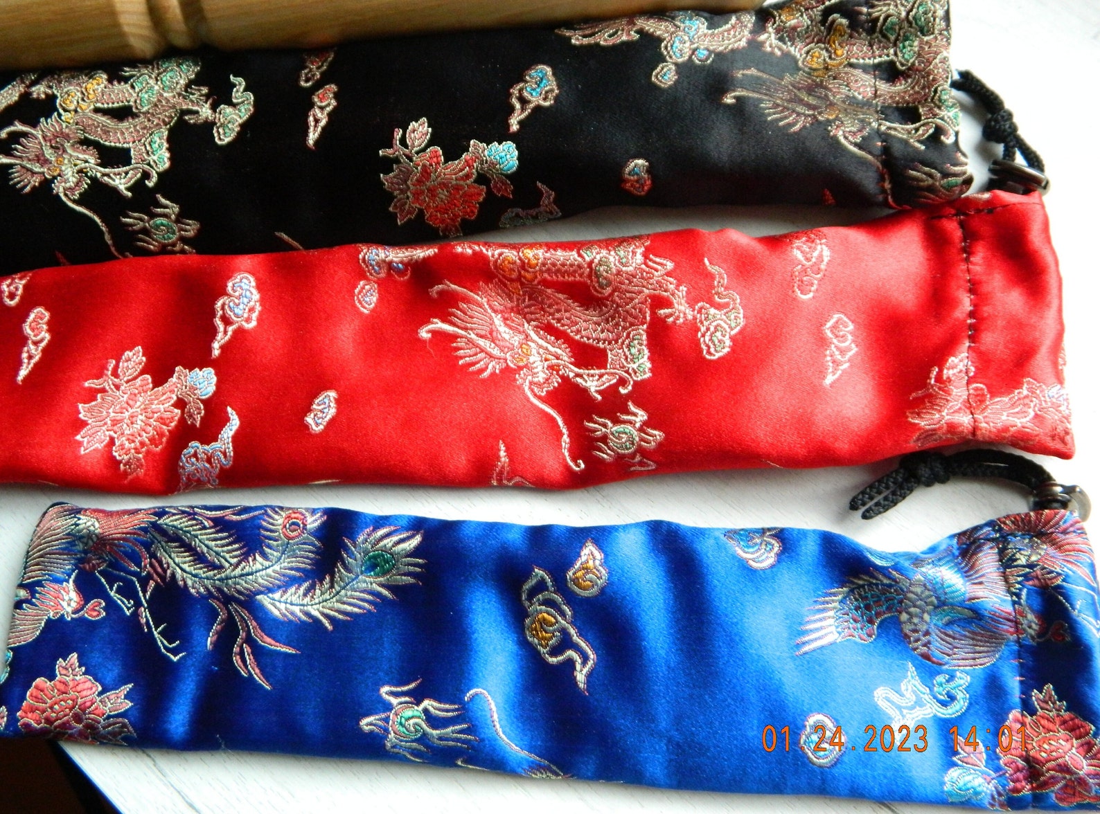 Satin Tai Chi Ban Storage Bag – Handmade Dragon Rod Case - Etsy