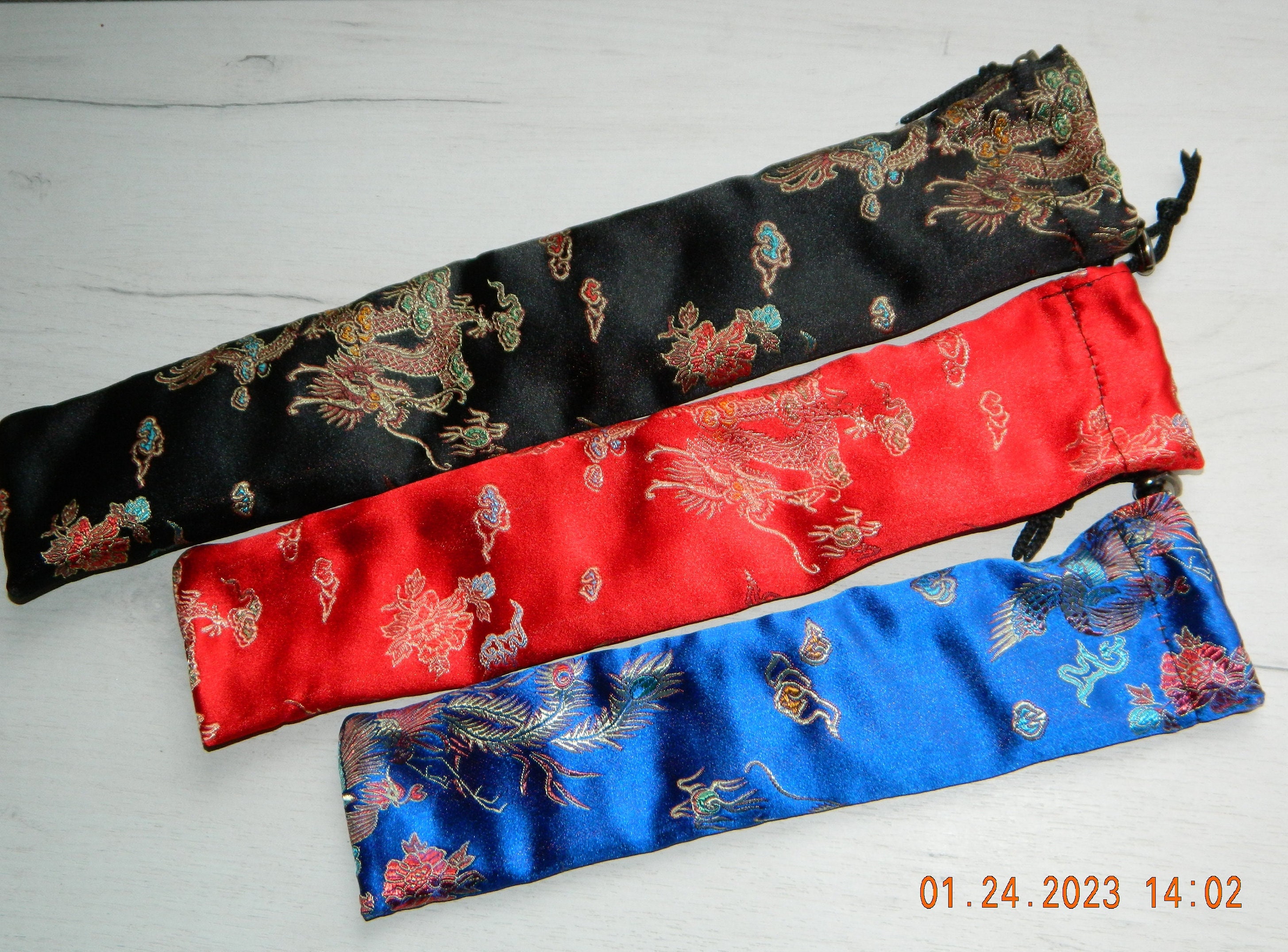 Satin Tai Chi Ban Storage Bag – Handmade Dragon Rod Case - Etsy
