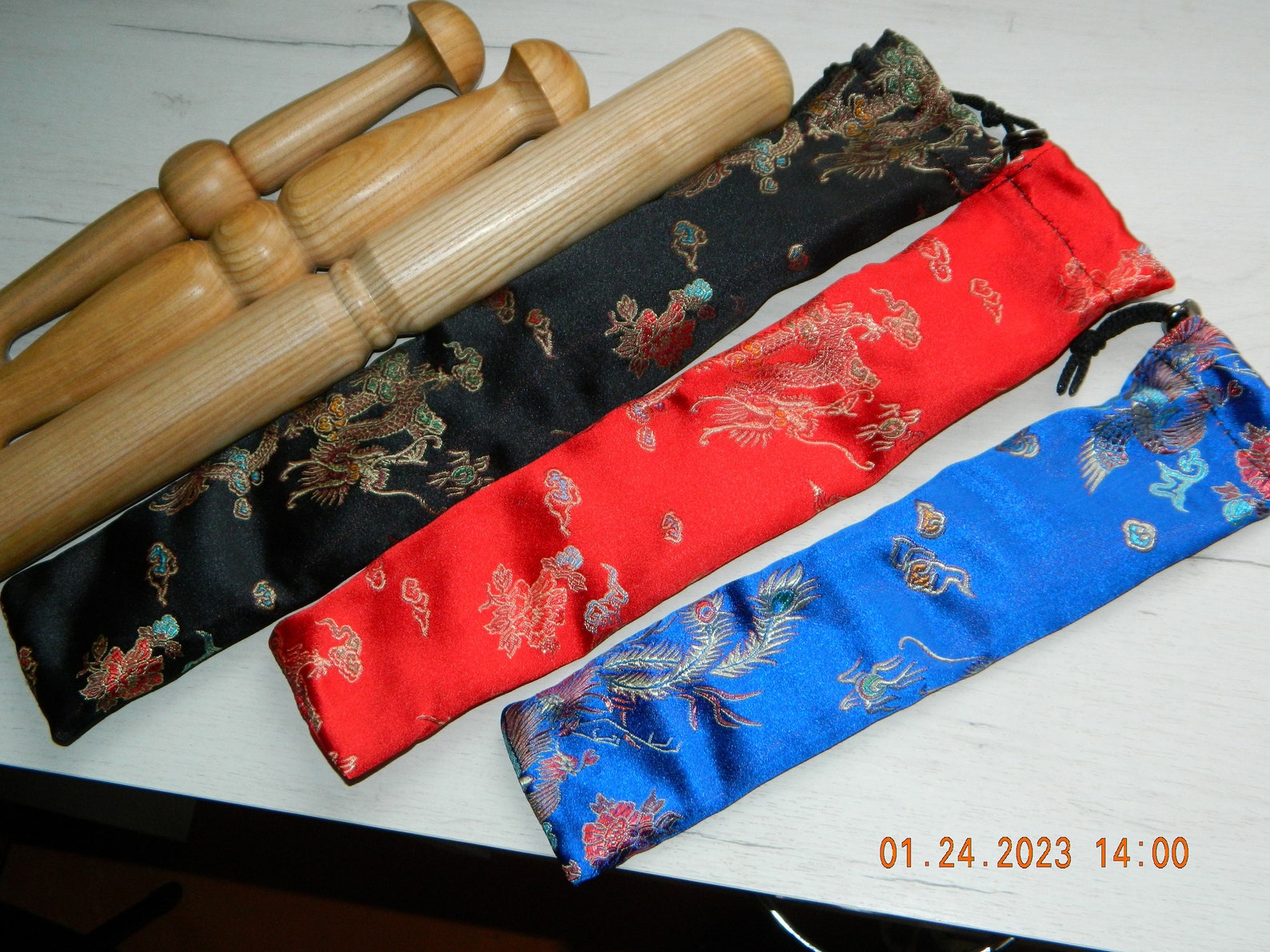 Satin Tai Chi Ban Storage Bag – Handmade Dragon Rod Case - Etsy
