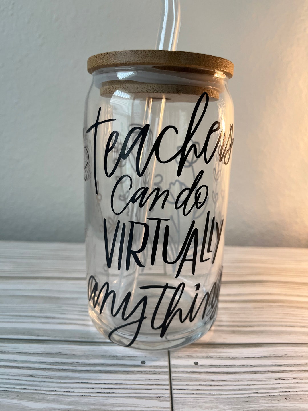 16oz Teacher Glass Libby Tumbler - Etsy