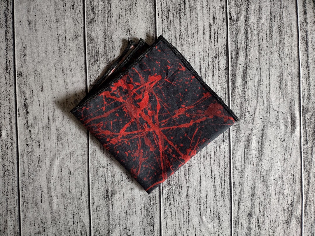 Darkly Blood Spatter Pocket Square: Cotton Handkerchief Handmade to ...