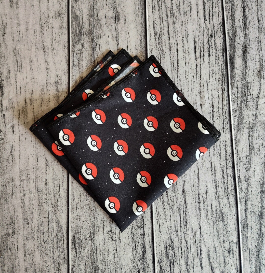 Pokeball Pocket Square Formal Wedding Tux Prom Handkerchief Ready to ...
