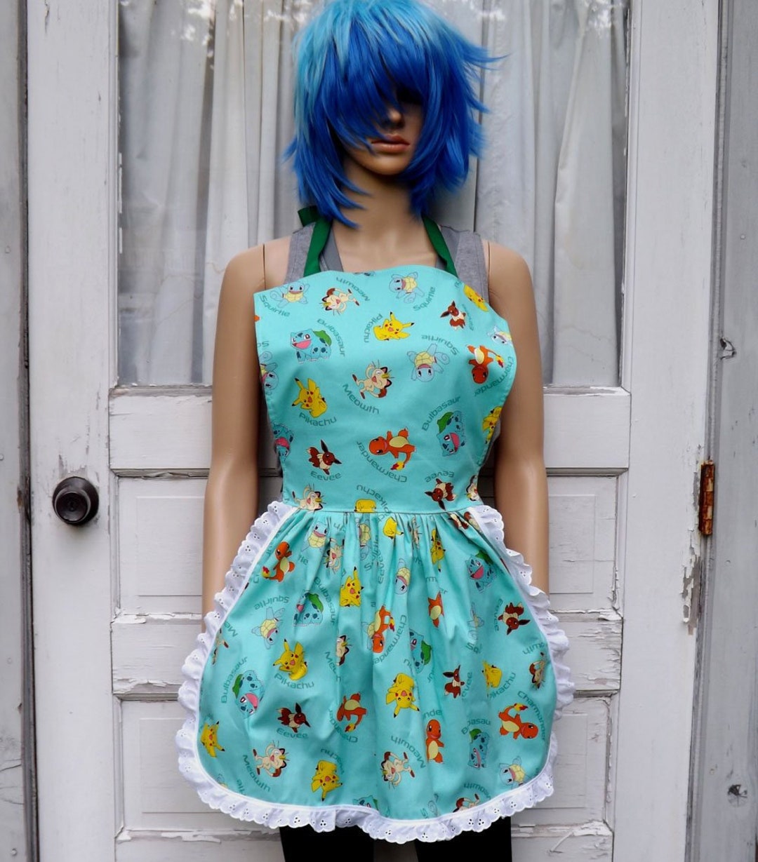 Pokemon Retro Ruffle Dinner Party Hostess Licensed Fabric S-M - Etsy