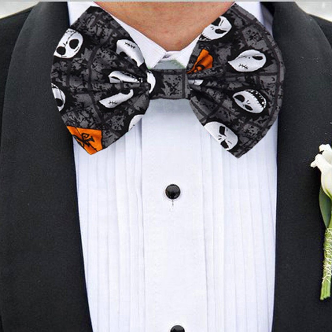 Jack Skellington Head Toss Faux Bow Tie Formal Wedding Tux Prom ...