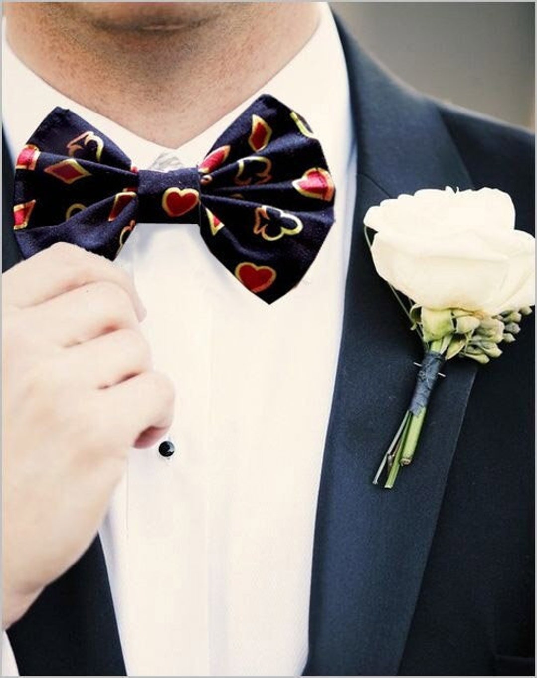 Alice in Wonderland Pre Tied Bow Tie Formal Wedding Tux Prom Hearts ...