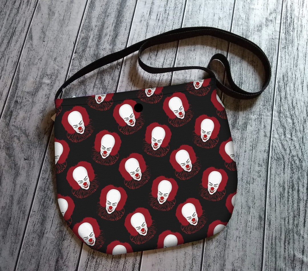 Retro Terror Clown Cross Body Unisex Bag Purse Tote Festival Handmade ...