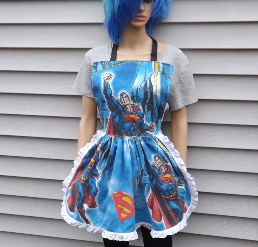 Superman Retro Ruffle Dinner Party Hostess Vintage Reconstruction S-L ...