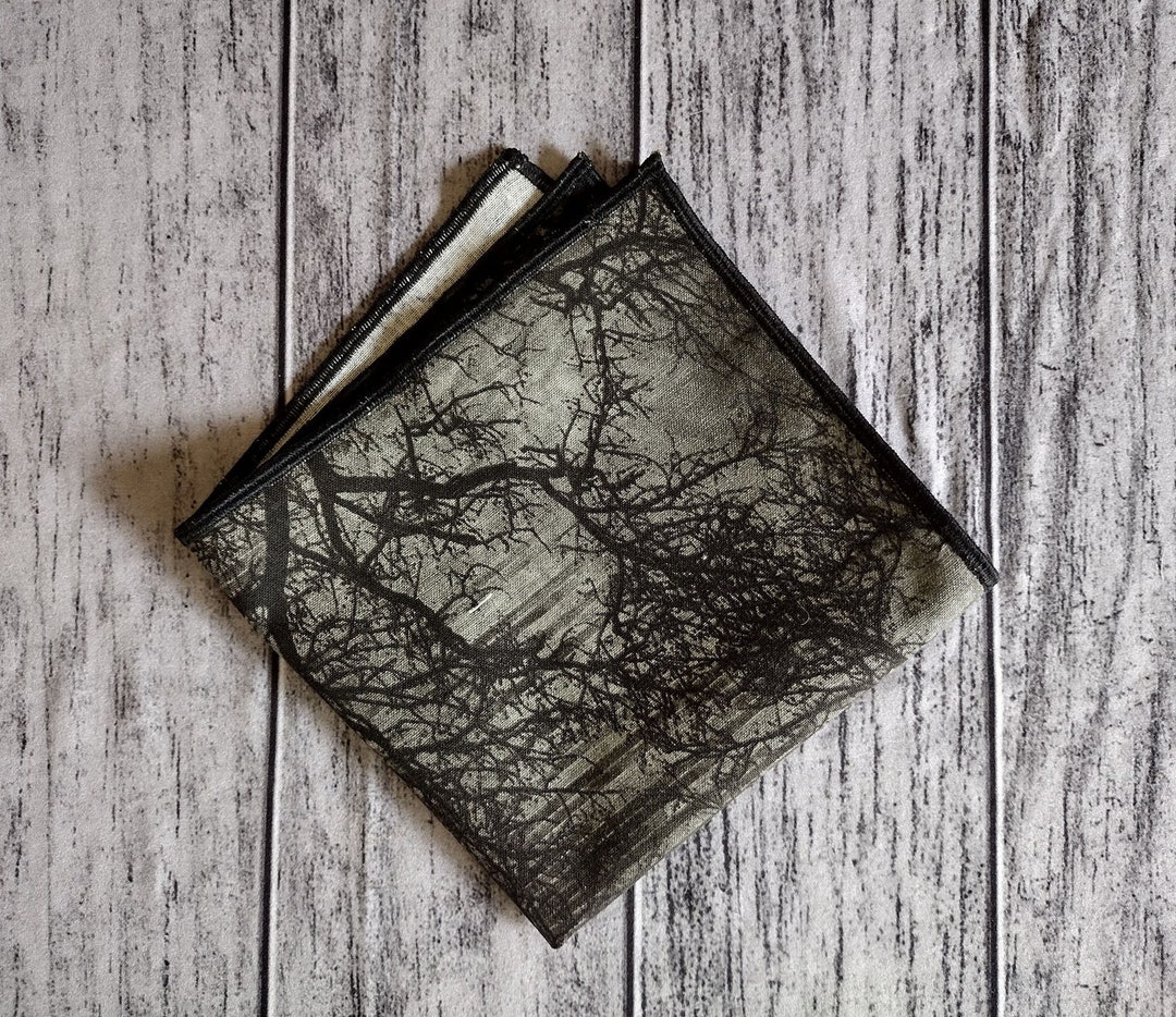 Gothic Forest Pocket Square: Cotton Handkerchief Handmade to Order - Etsy