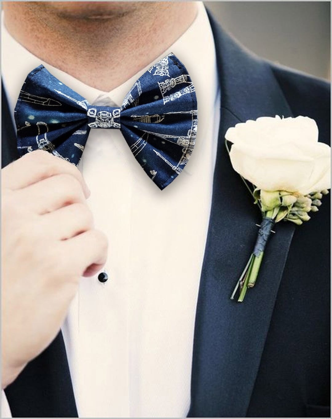 Star Wars Blueprint Pre Tied Bow Tie Formal Wedding Tux Prom Vader Jedi ...