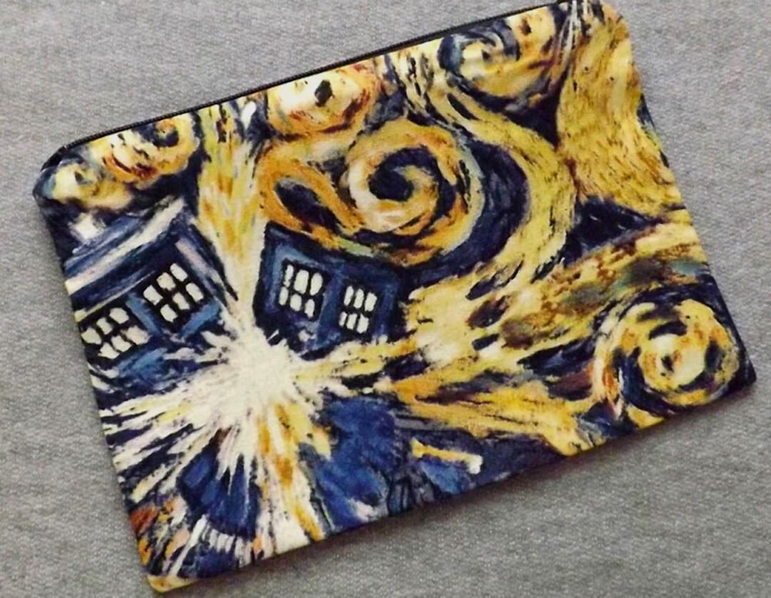 Exploding Tardis Poly Mesh Zipper Pouch Cosmetic Makeup Bag Handmade to ...