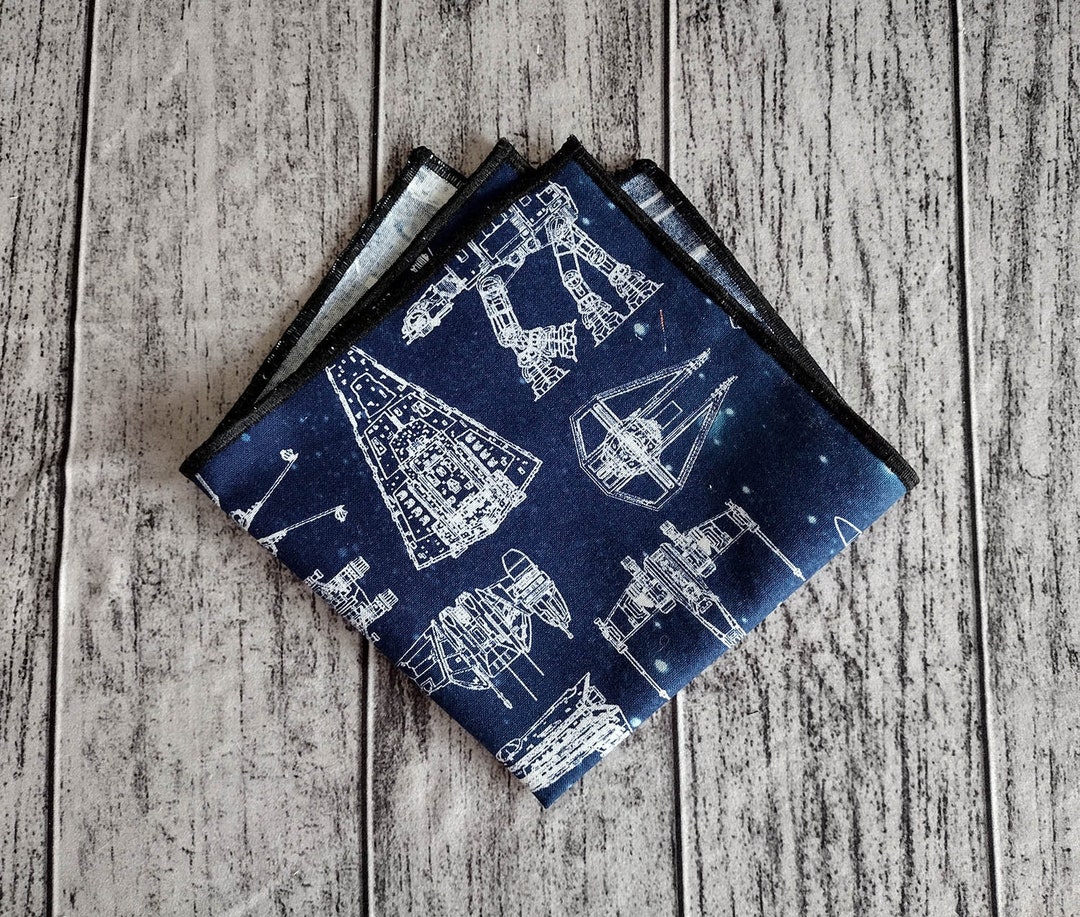 Star Wars Blueprint Pocket Square Formal Wedding Tux Prom Handkerchief ...