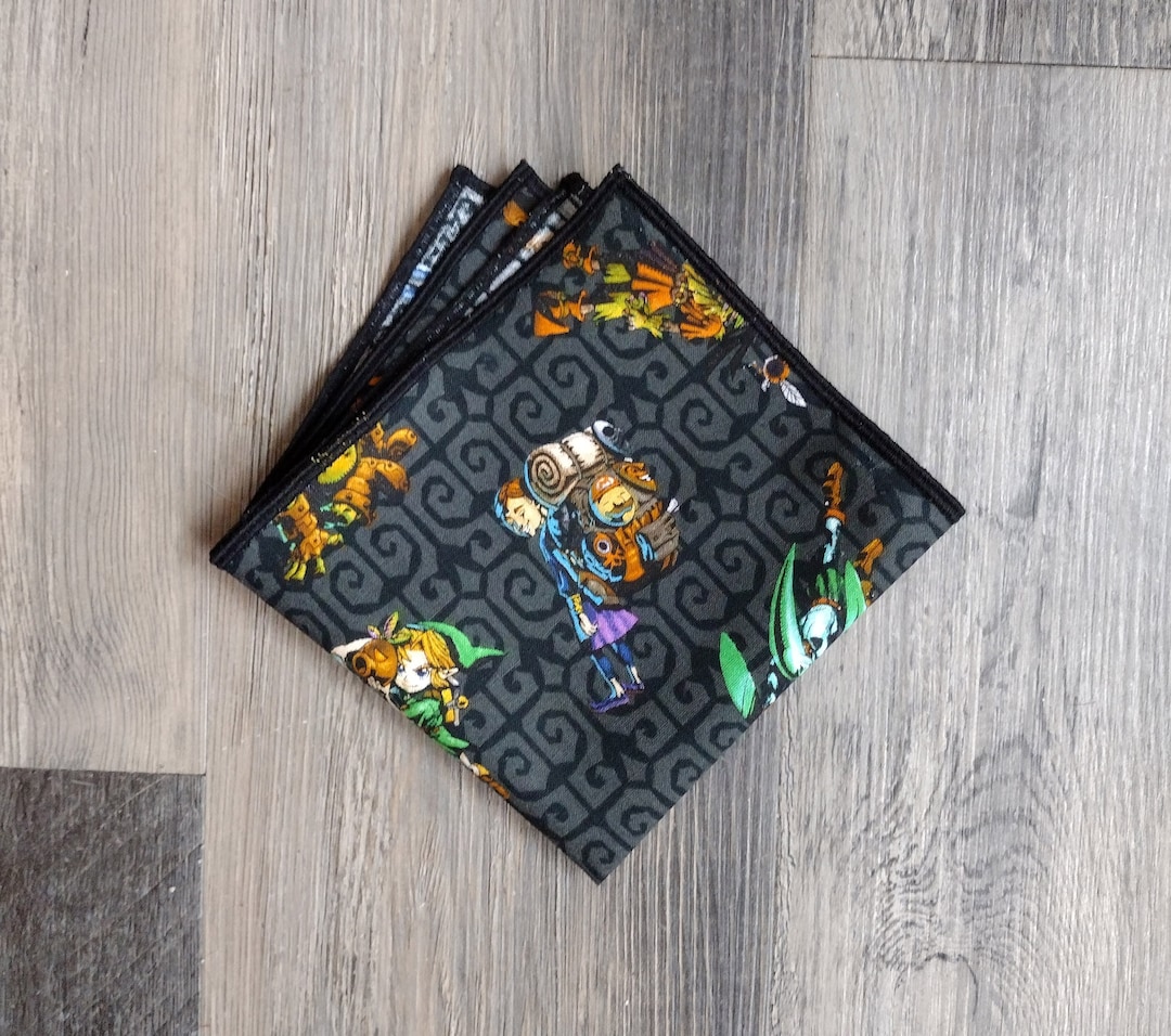 Link Zelda Licensed Fabric Pocket Square: Cotton Handkerchief Handmade ...