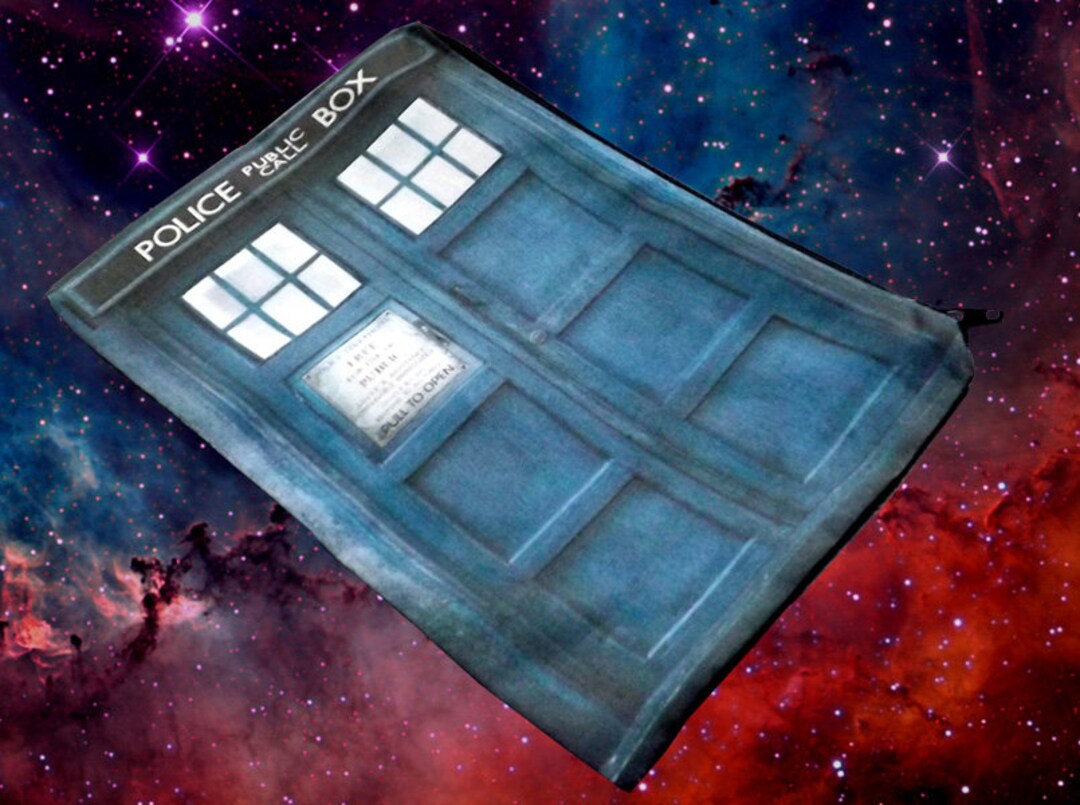 Tardis Poly Mesh Zipper Pouch Cosmetic Makeup Bag Hecho a mano a pedido ...