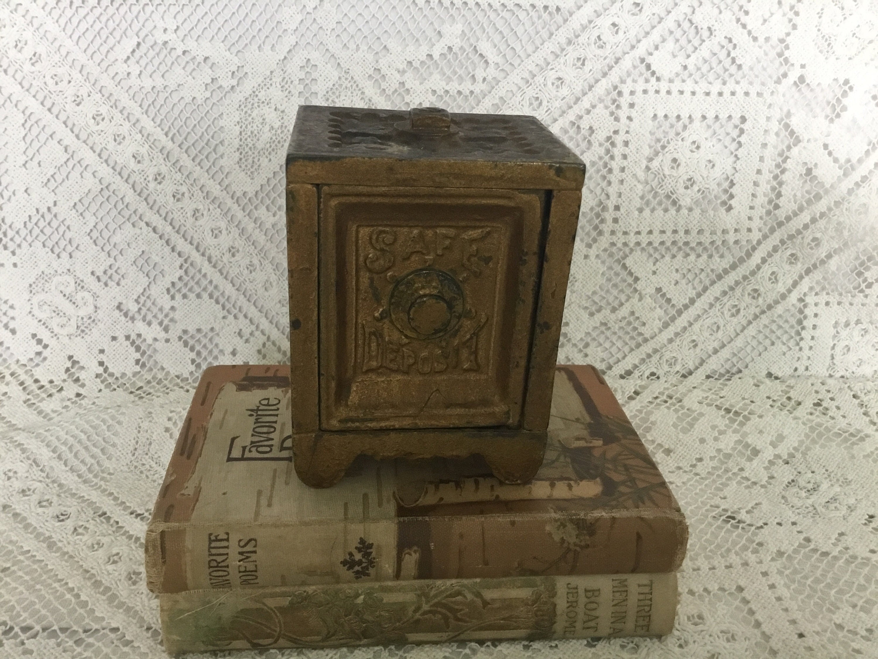 Antique Cast Iron Metal Coin Bank Safe Late 1800s - Etsy
