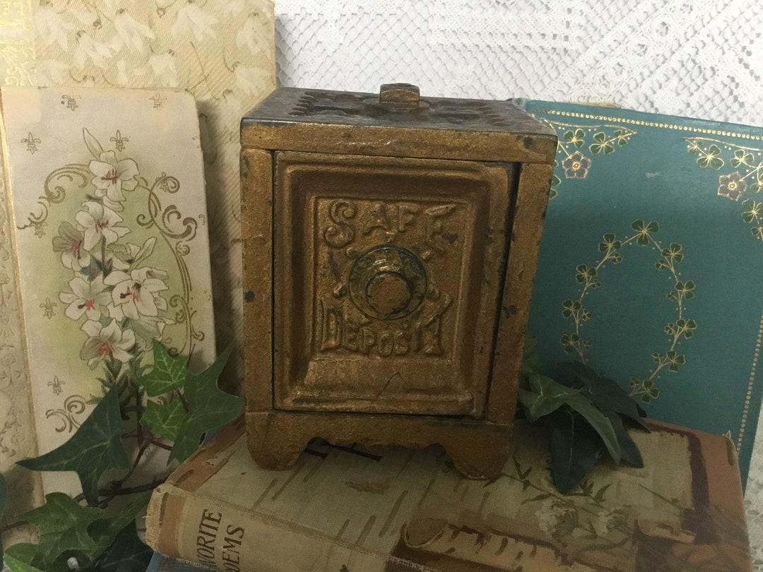 Antique Cast Iron Metal Coin Bank Safe Late 1800s - Etsy