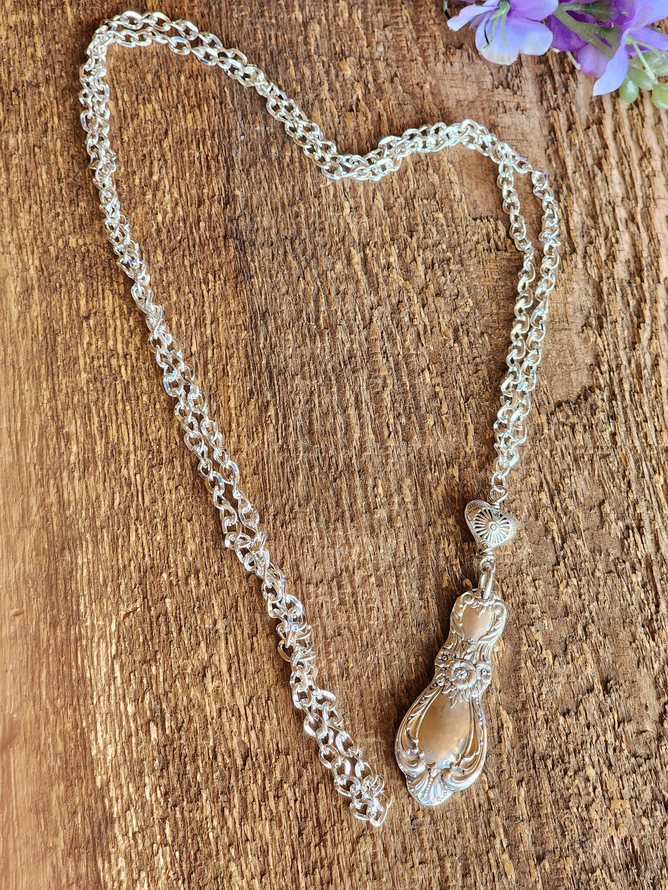 1953 Rodgers Brothers Heritage Vintage Spoon Pendant Necklace, Antique ...