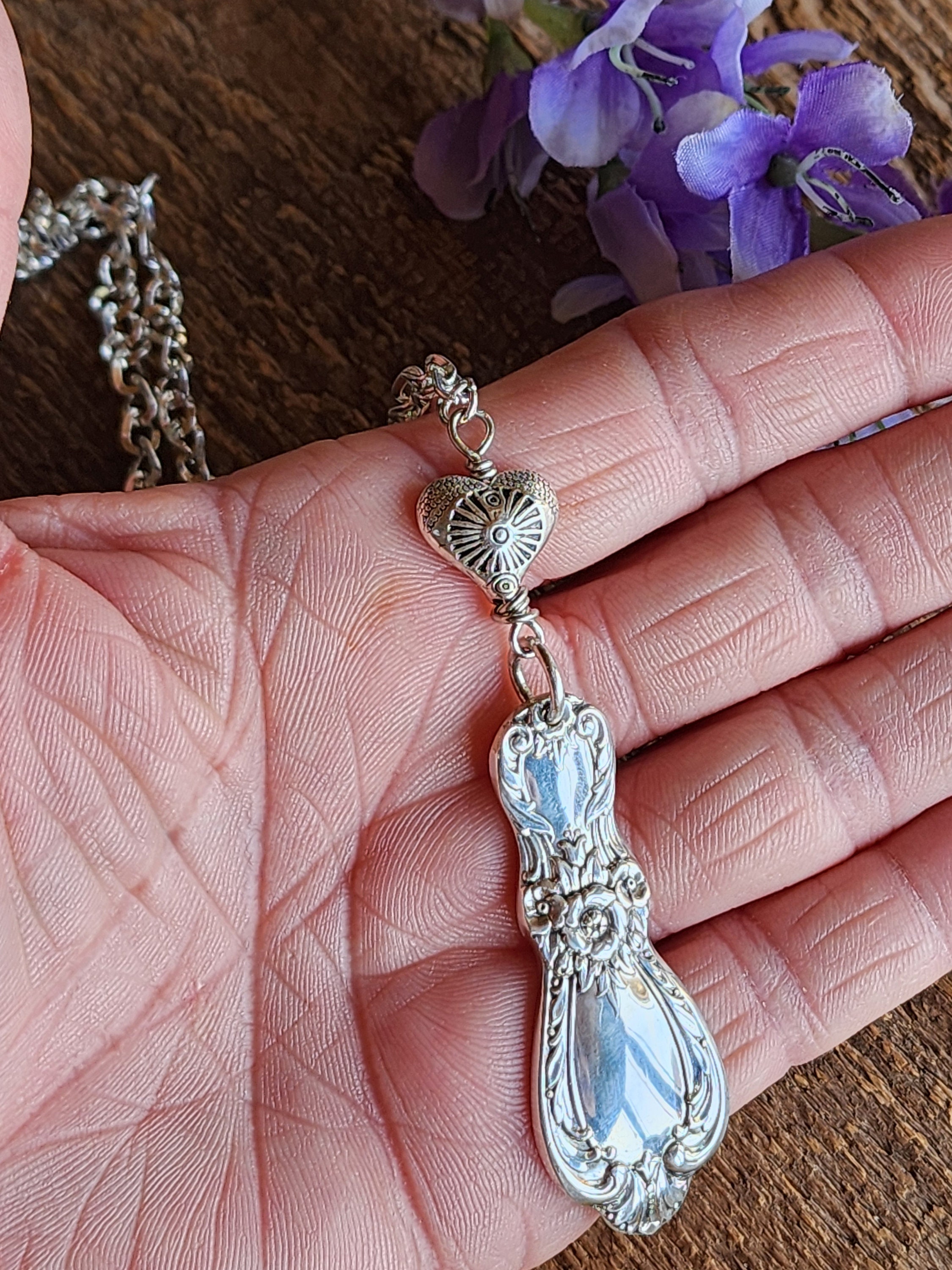 1953 Rodgers Brothers Heritage Vintage Spoon Pendant Necklace, Antique ...